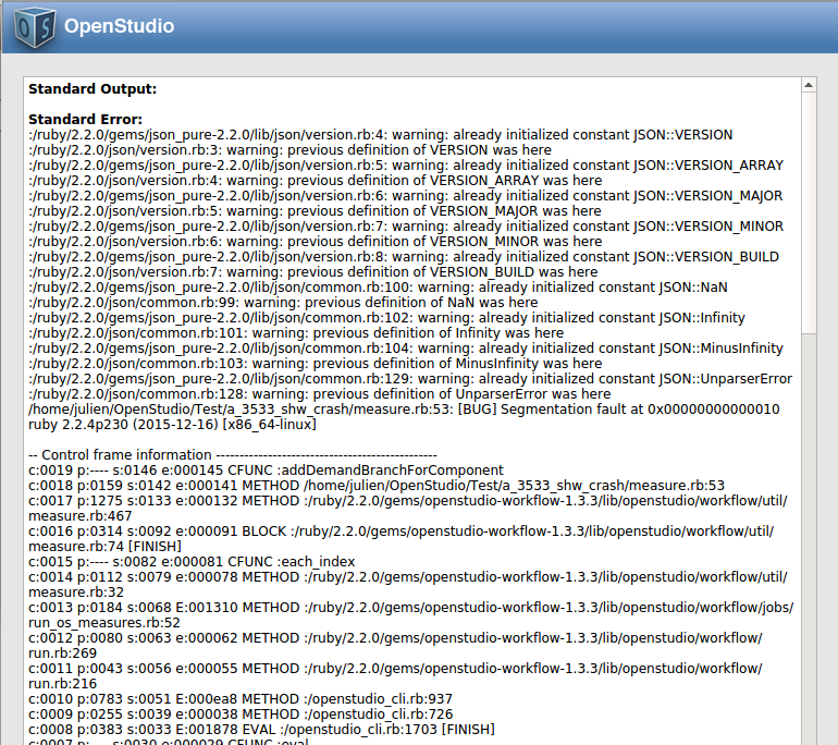 Segmentation fault in script run by CLI (such as an OS measure) hangs on Mac and never returns ...