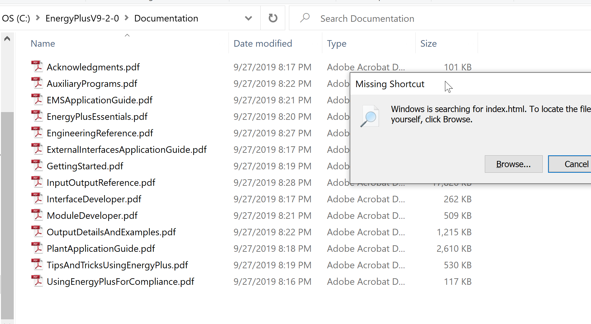 Documentation index.html is not installed on Windows · Issue #7953 · NREL/EnergyPlus · GitHub