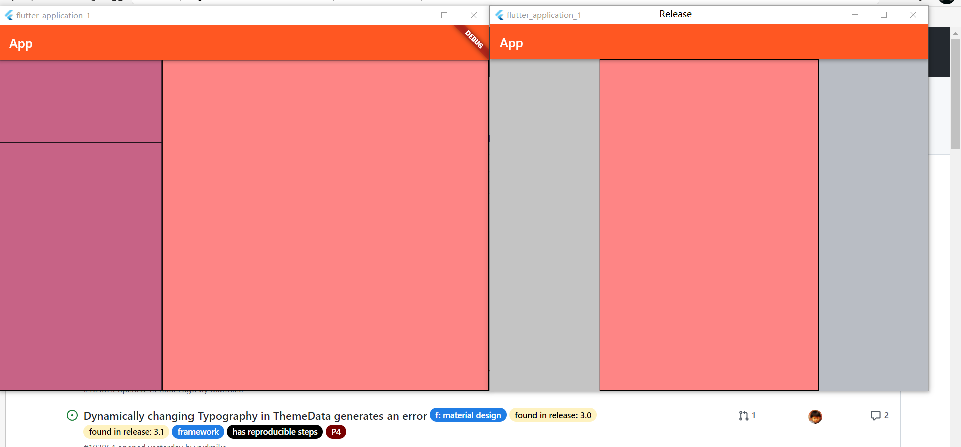 Desktop Windows Builds Looks Different Between Debug And Release Mode · Issue 103949