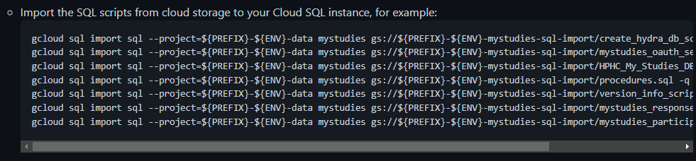 Configure Deployment's Database ERROR: (gcloud.sql.import.sql) HTTPError 403: The client is not ...