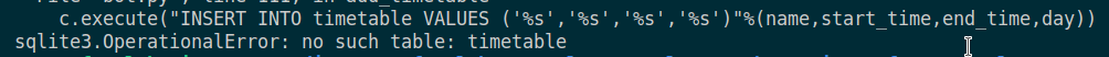 sqlite3.OperationalError: no such table: timetable · Issue #1 · teja156/microsoft-teams-class ...