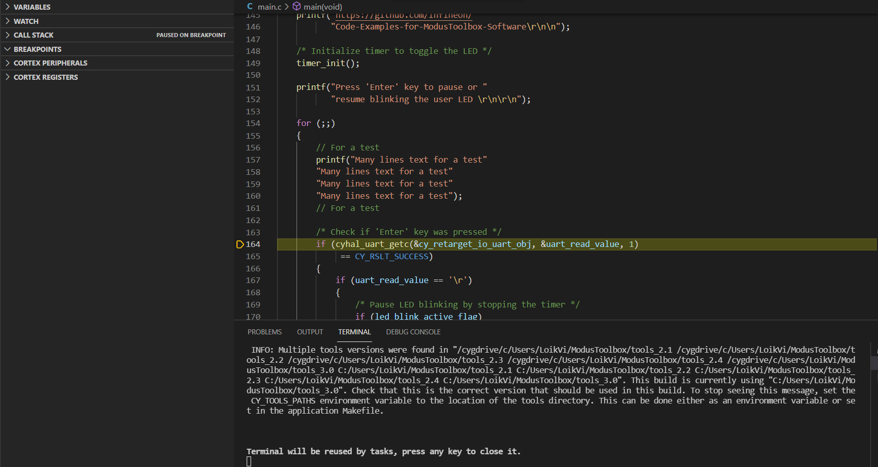 Unexpected behavior with breakpoints in the Cortex-Debug extension · Issue #525 · Marus/cortex ...