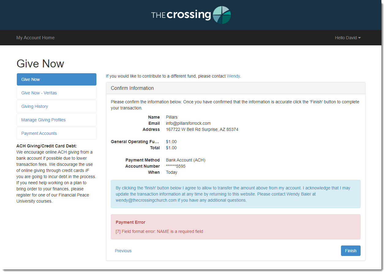 ACH Giving from a business causes error using PayFlowPro · Issue #4116 · SparkDevNetwork/Rock ...