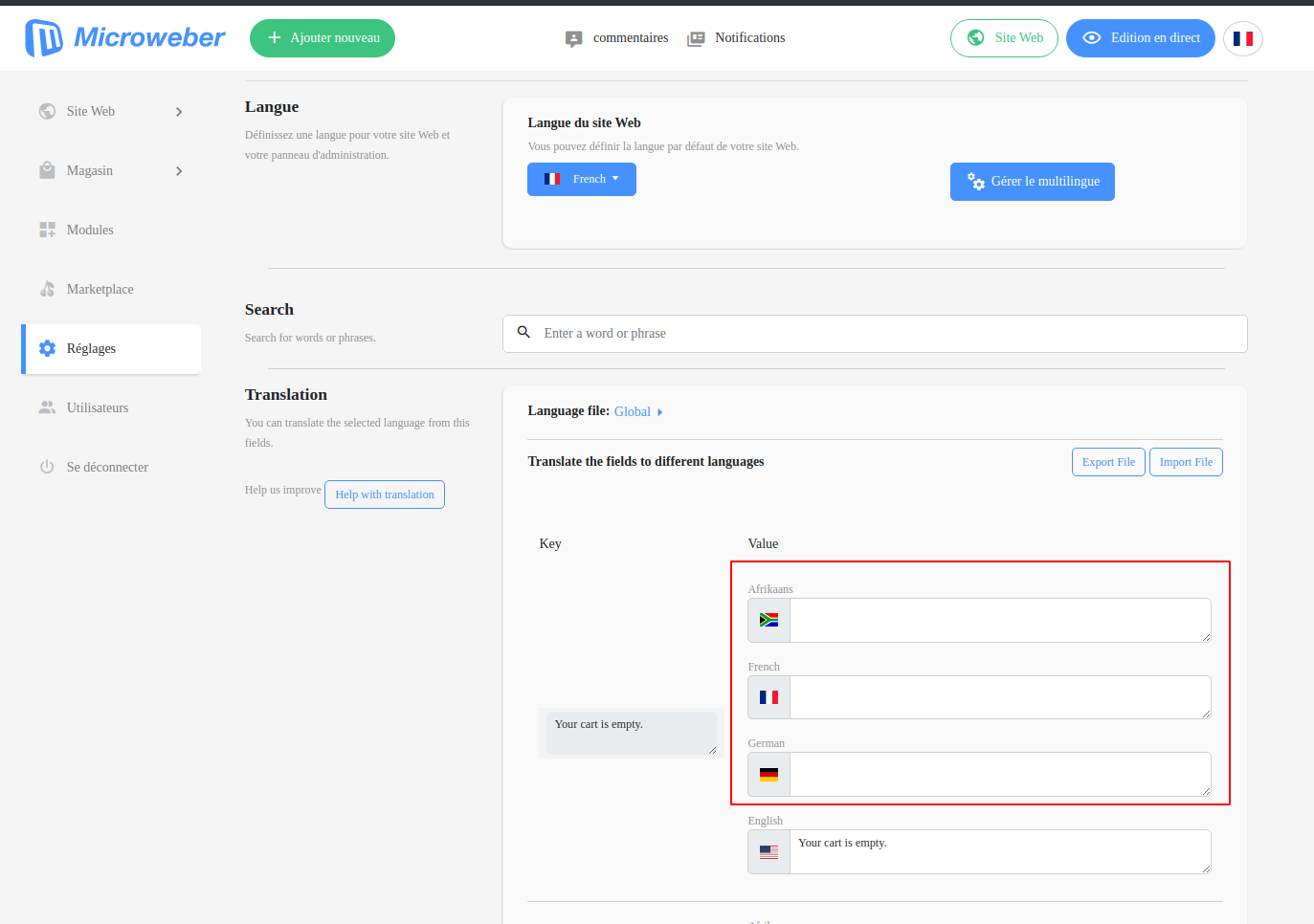 Translation not loading, normal behavior? · Issue #841 · microweber/microweber · GitHub