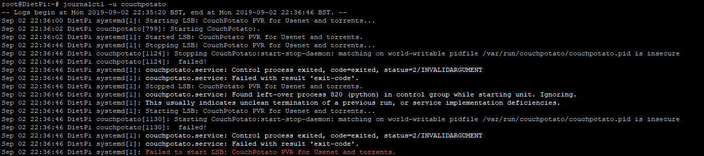 deluge and couchpotato failed · Issue #3093 · MichaIng/DietPi · GitHub