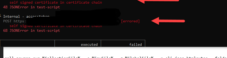 Newman testing tool for calls are failing that have Self Signed ...