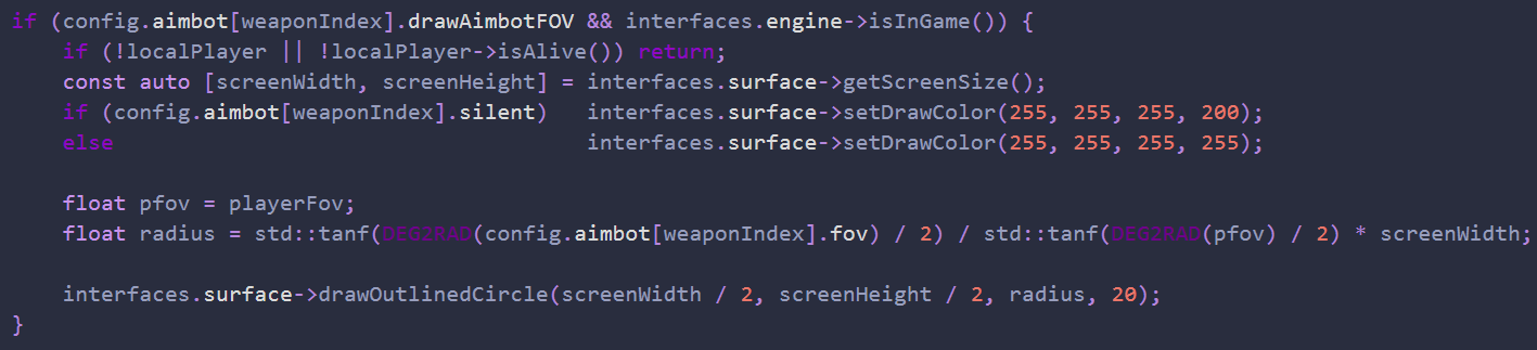 Drawing aimbot FOV circle · Issue #1032 · danielkrupinski/Osiris · GitHub