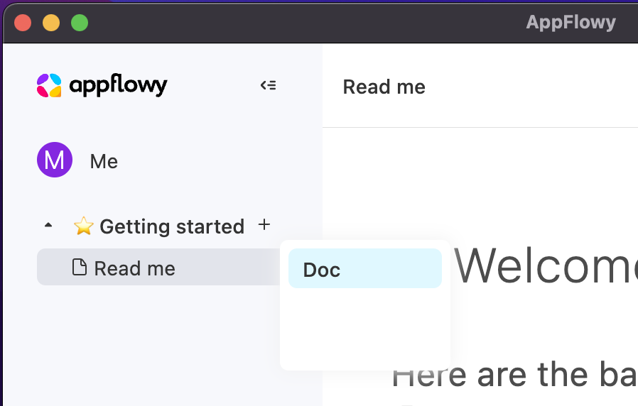 [FR] Consistency on the icons and texts of the features · Issue #406 · AppFlowy-IO/AppFlowy · GitHub