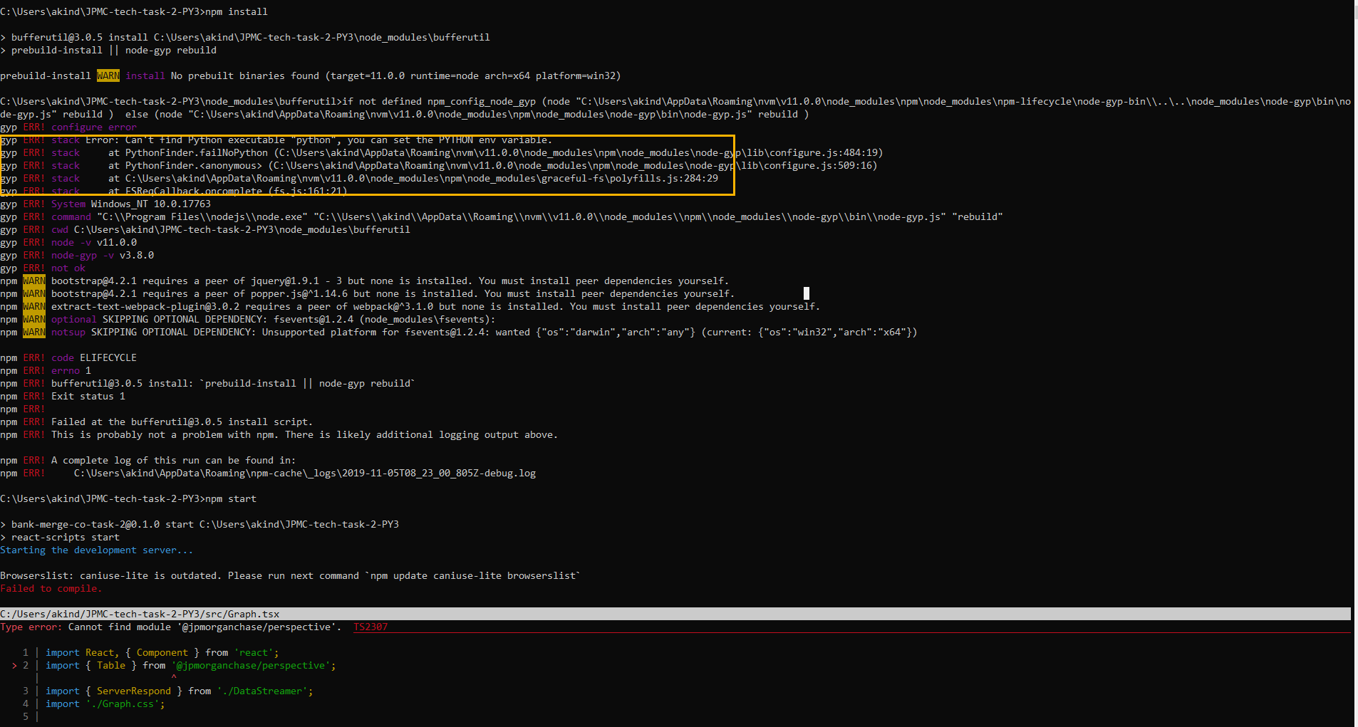 Failed To Complile · Issue #3 · insidesherpa/JPMC-tech-task-2-PY3 · GitHub