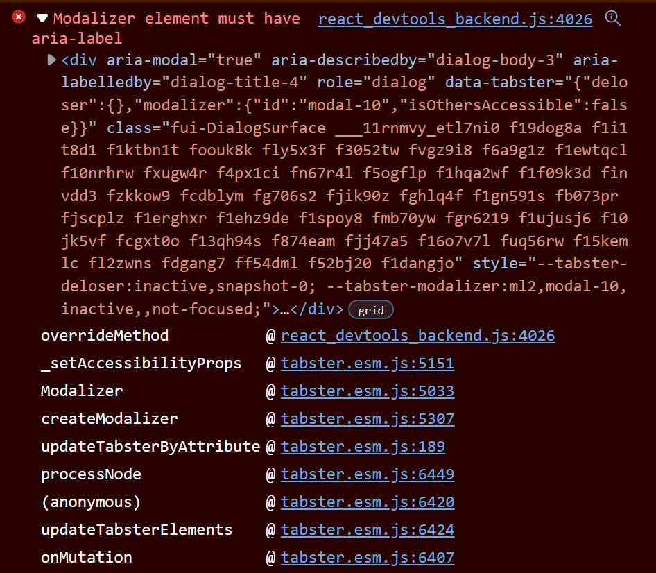  Feature Support aria labelledby For Modalizers Issue 173
