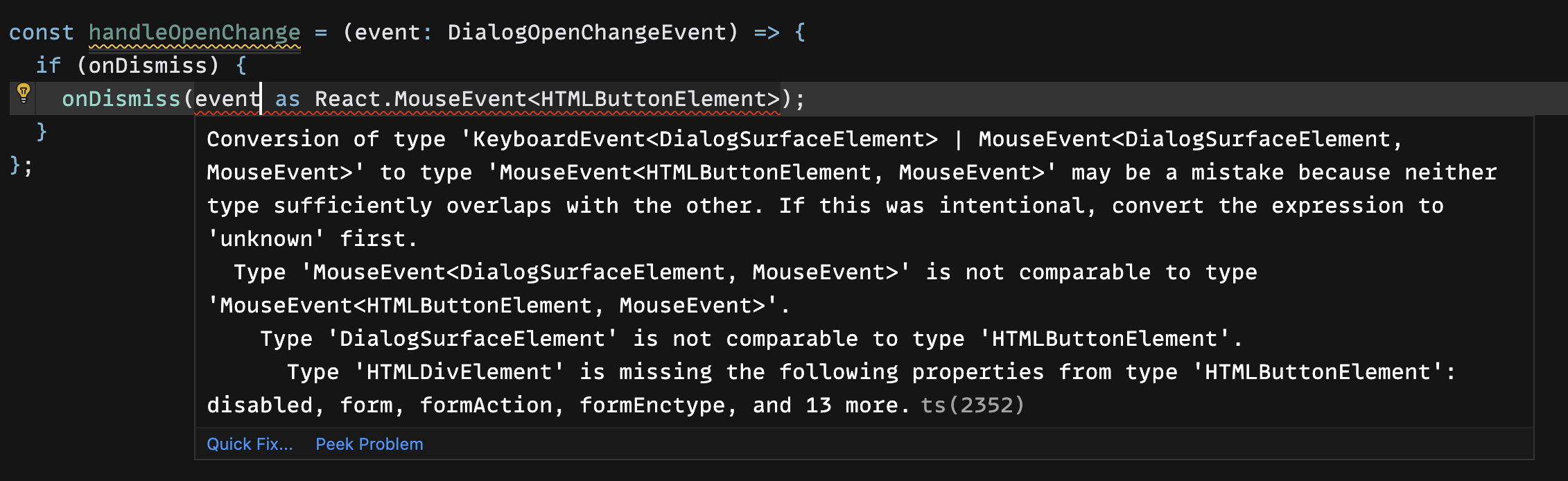 [Bug]: DialogOpenChangeEvent type clashing with onDismiss from northstar · Issue #27281 ...