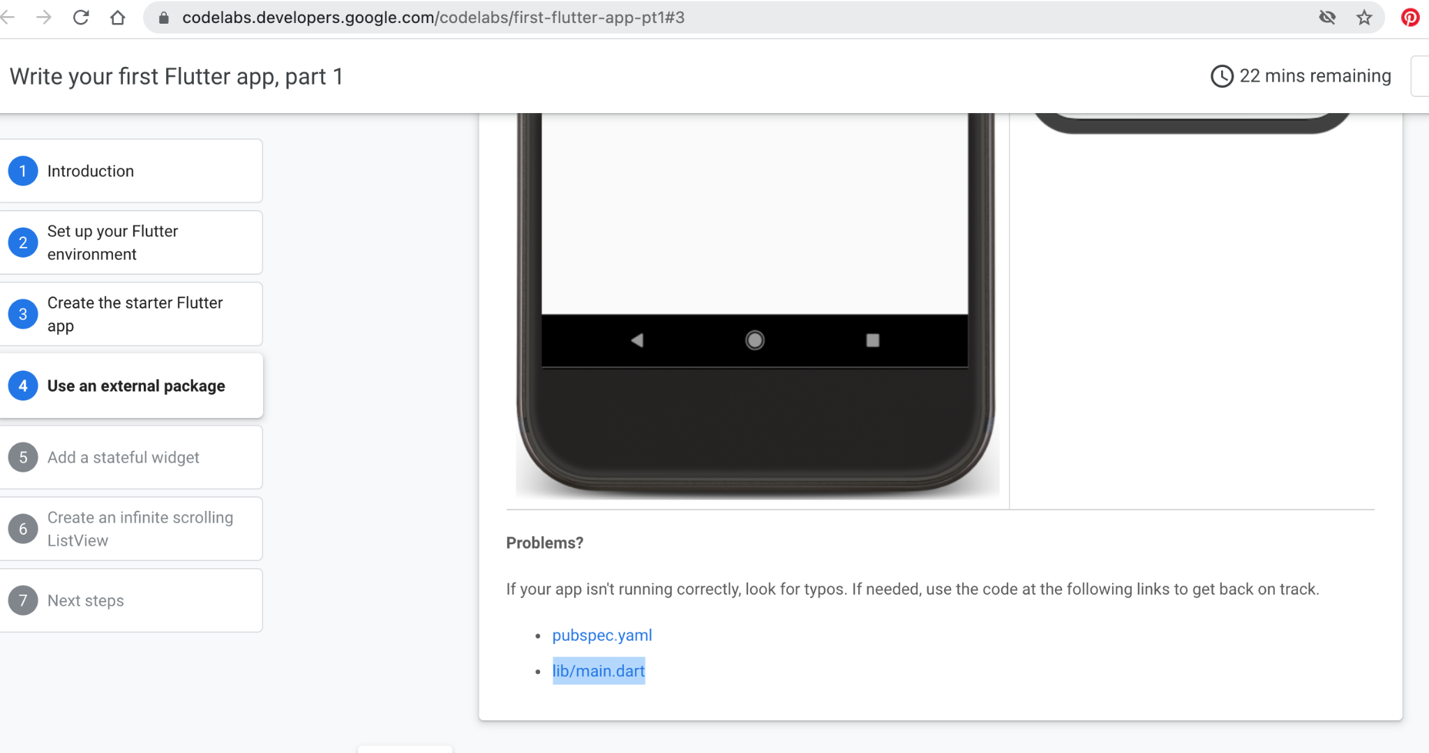 The link provided by flutter has following 404 error when clicked ...