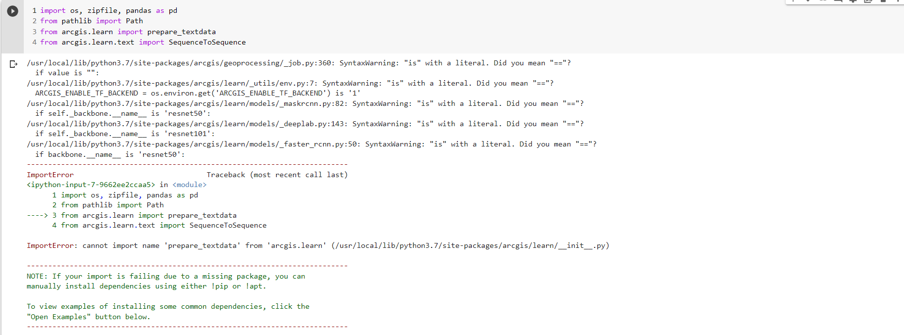 How to install and run Sequence2Sequence and TextClassifier on Google Colab? · Issue #1466 ...