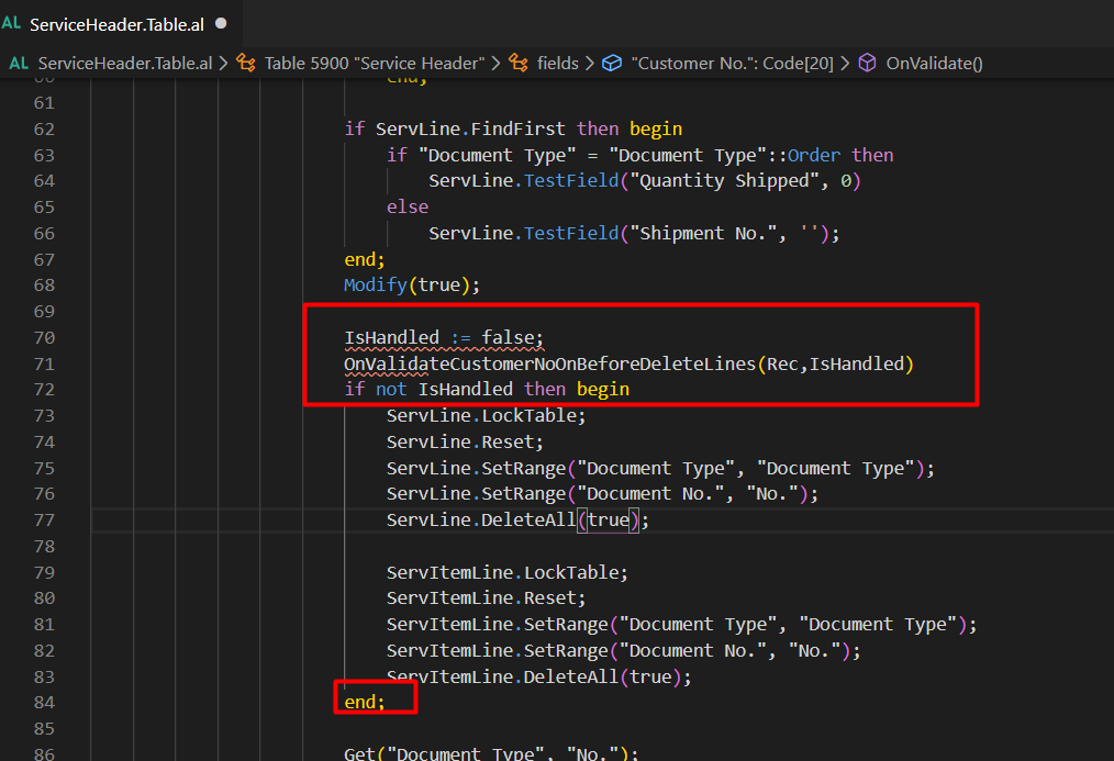 [Event Request] Table 5900 - OnValidate Customer No. OnValidateCustomerNoOnBeforeDeleteLines ...