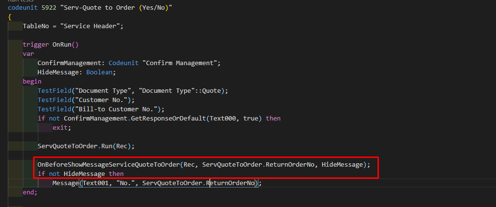 [Event Request] Codeunit 5922 - OnRun OnBeforeShowMessageServiceQuoteToOrder · Issue #7538 ...