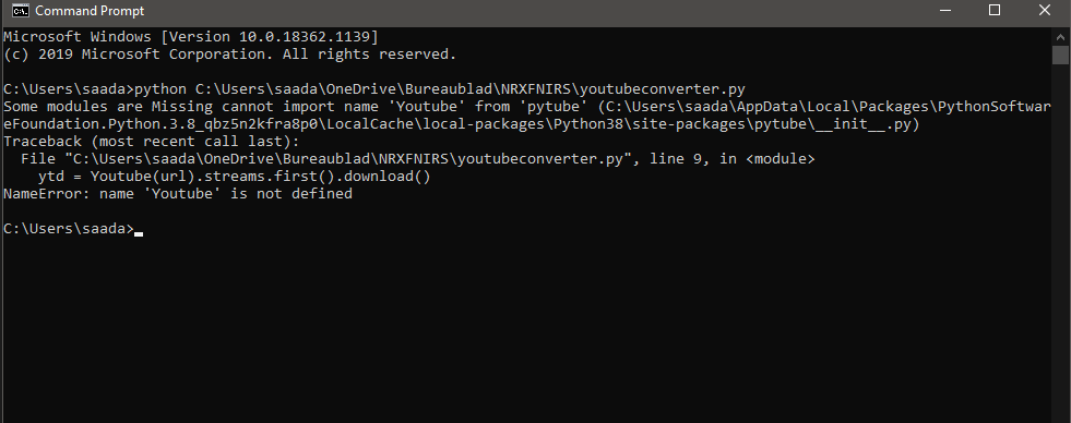Error importing name Youtube from pytube · Issue #810 · pytube/pytube ...