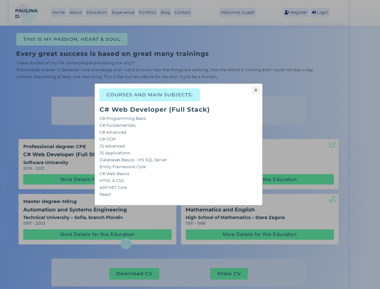 GitHub - Paulina-Dyulgerska/MySkills: React Project