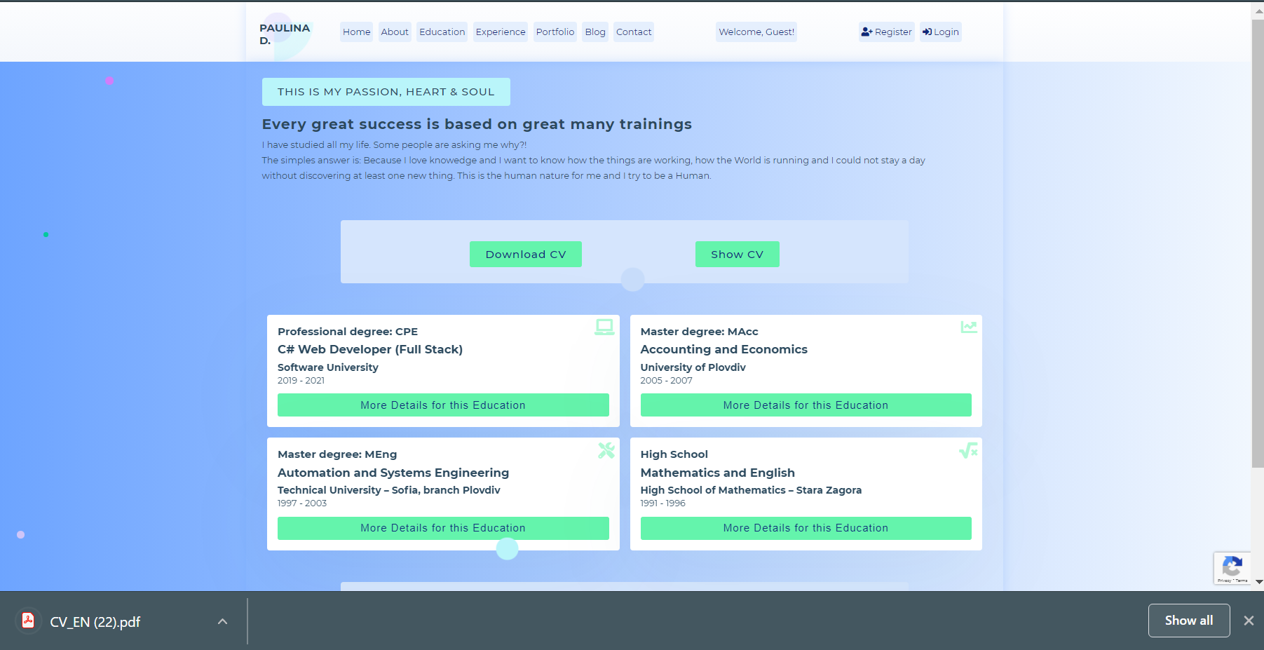 GitHub - Paulina-Dyulgerska/MySkills: React Project