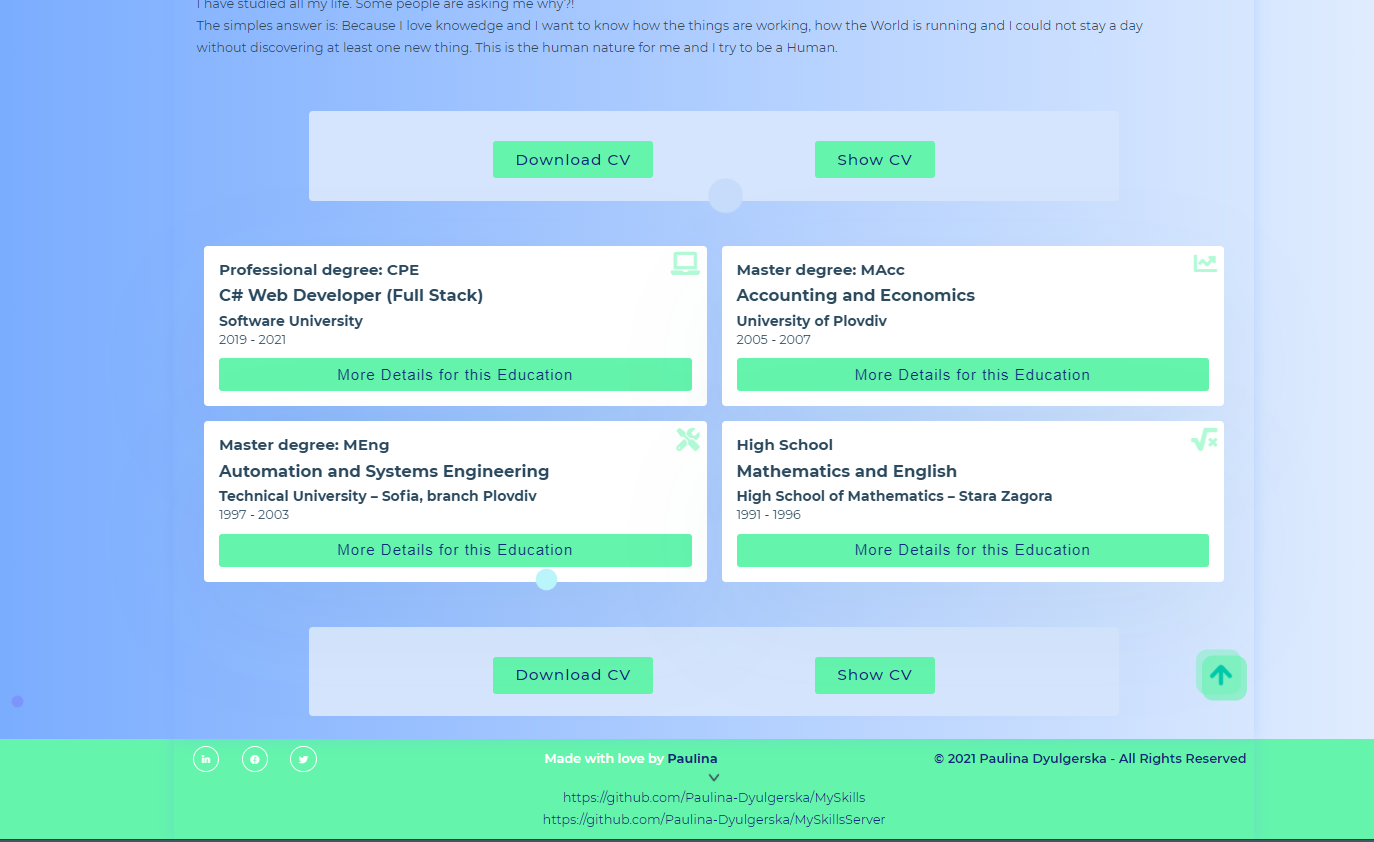 GitHub - Paulina-Dyulgerska/MySkills: React Project
