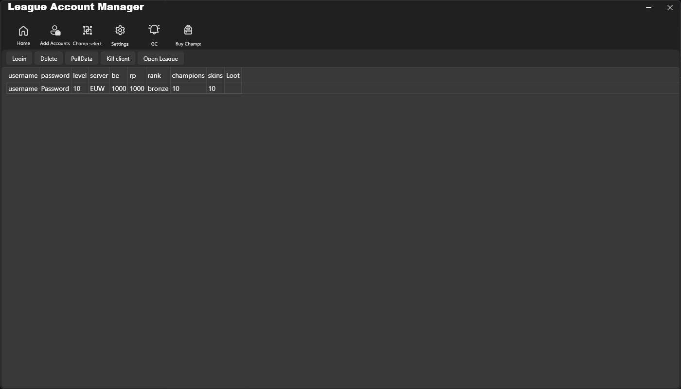 GitHub - Ja-Sa-La/League-Account-Manager: Small League of legends tool