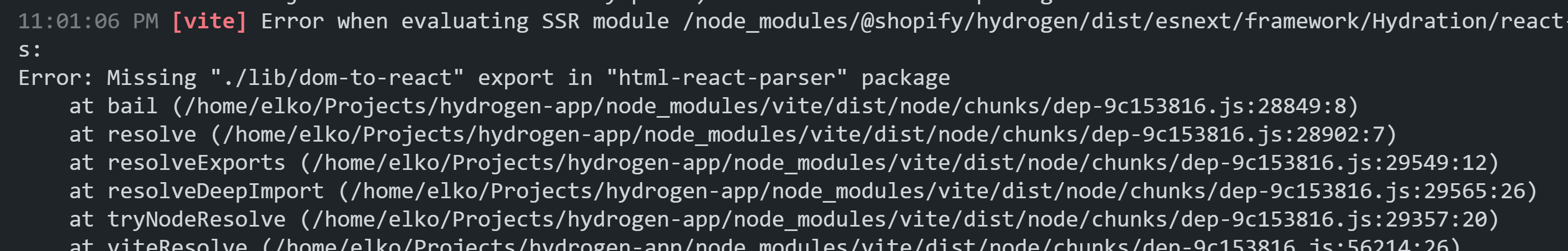 Getting Error On Npm Run Dev Bug · Issue 772 · Shopifyhydrogen · Github