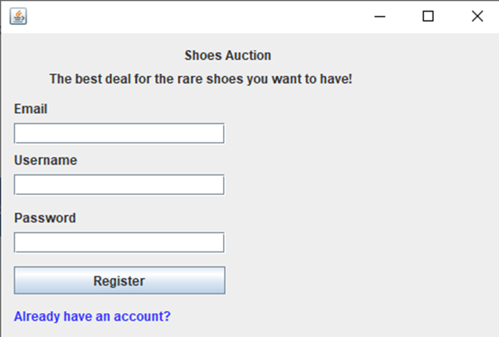 GitHub - basazard/ShoesAuction: Create Read Update Delete Object Oriented Programming Java ...