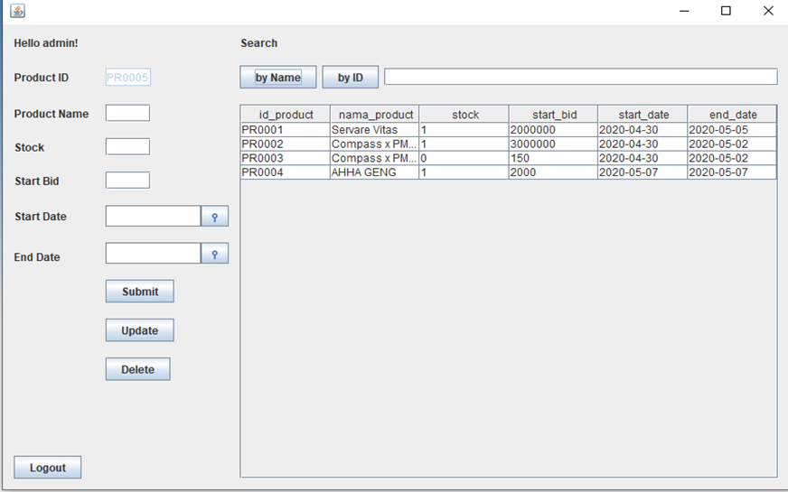 GitHub - basazard/ShoesAuction: Create Read Update Delete Object Oriented Programming Java ...