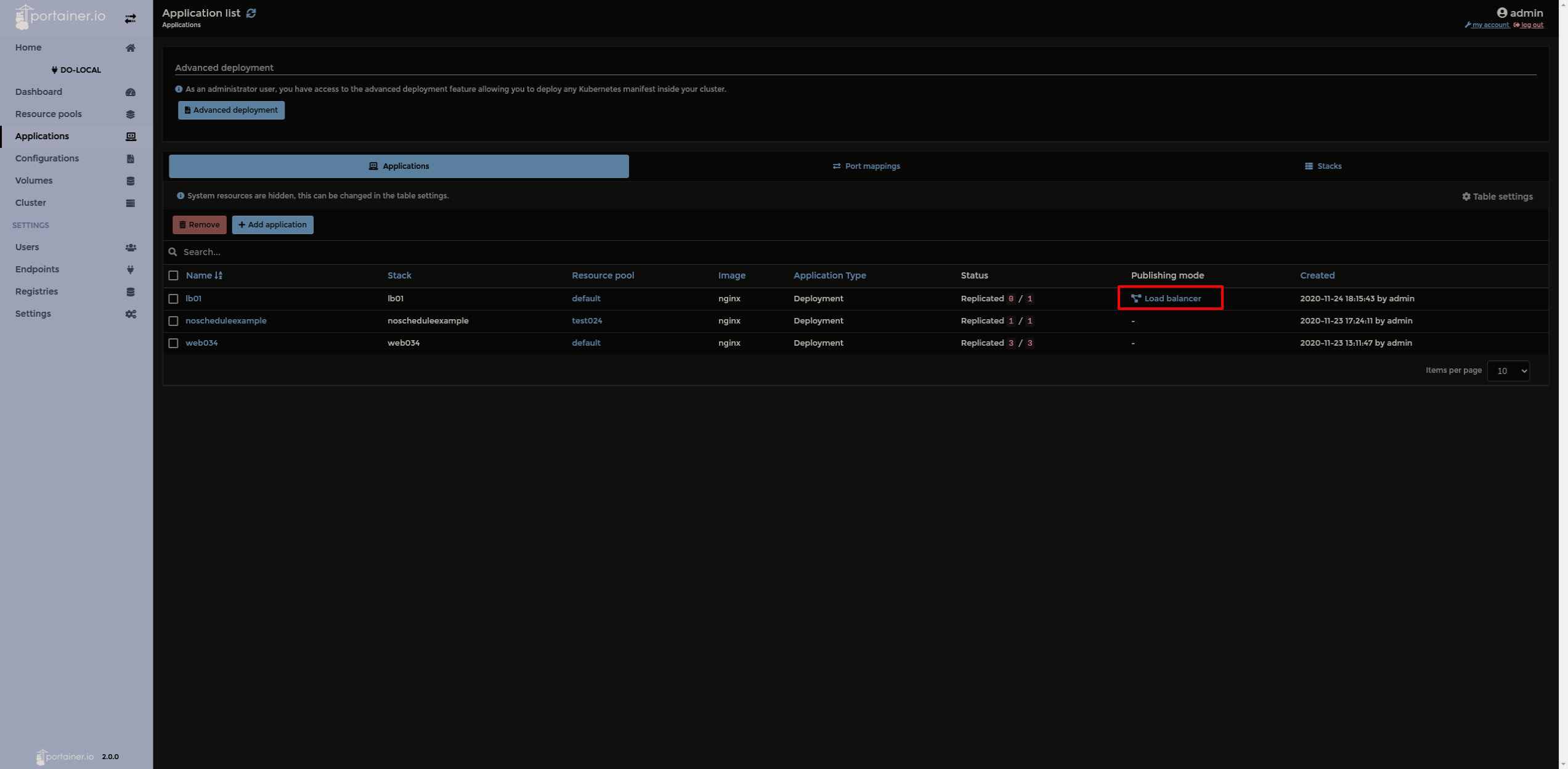 Invalid Display When Accessing The Load Balancer Panel From The Application Panel · Issue 4490