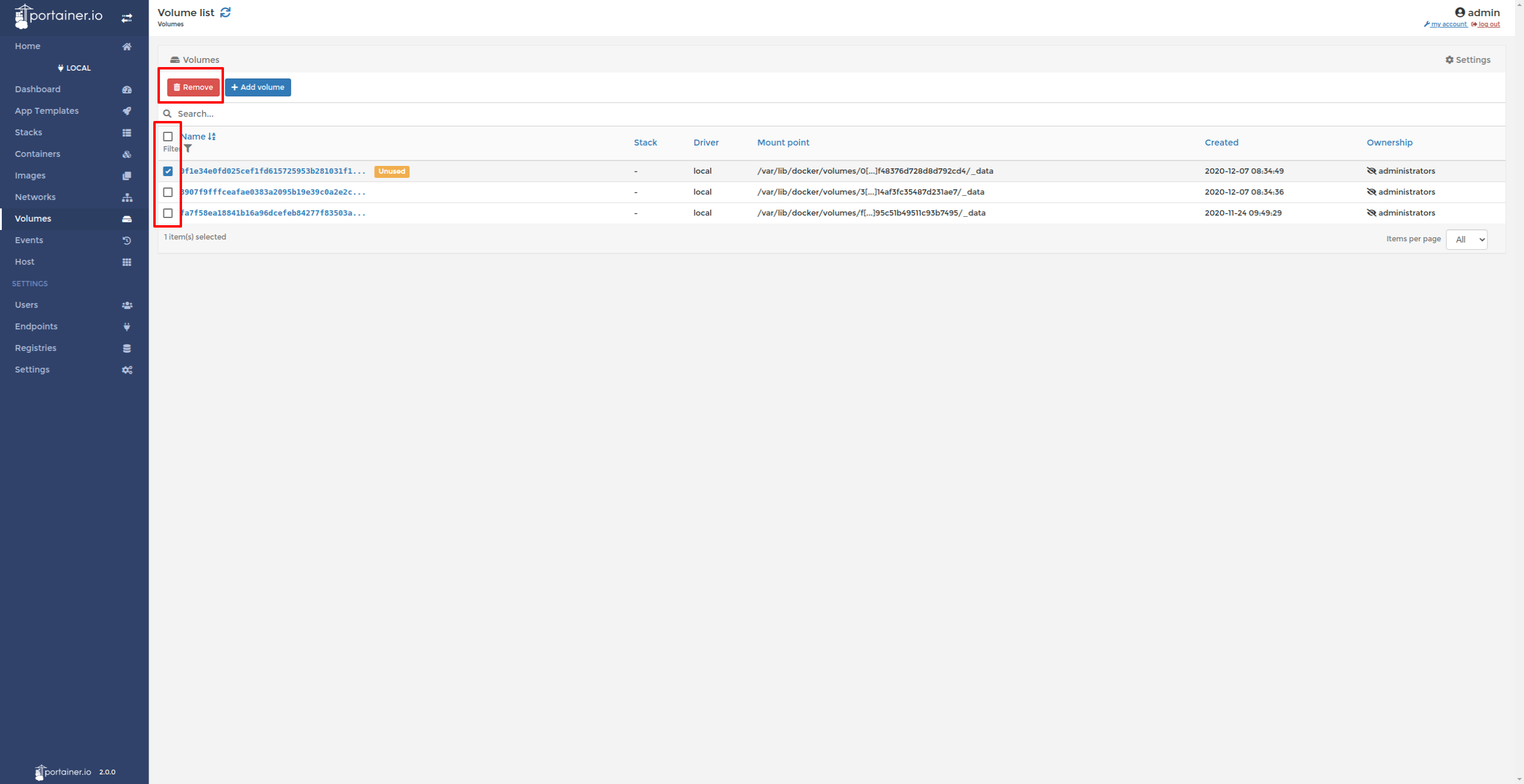 Request confirmation upon volume removal · Issue #4563 · portainer/portainer · GitHub