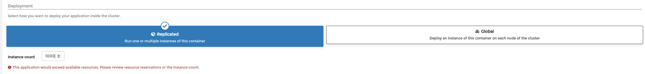 Review validation warnings in the application creation/edition views ...