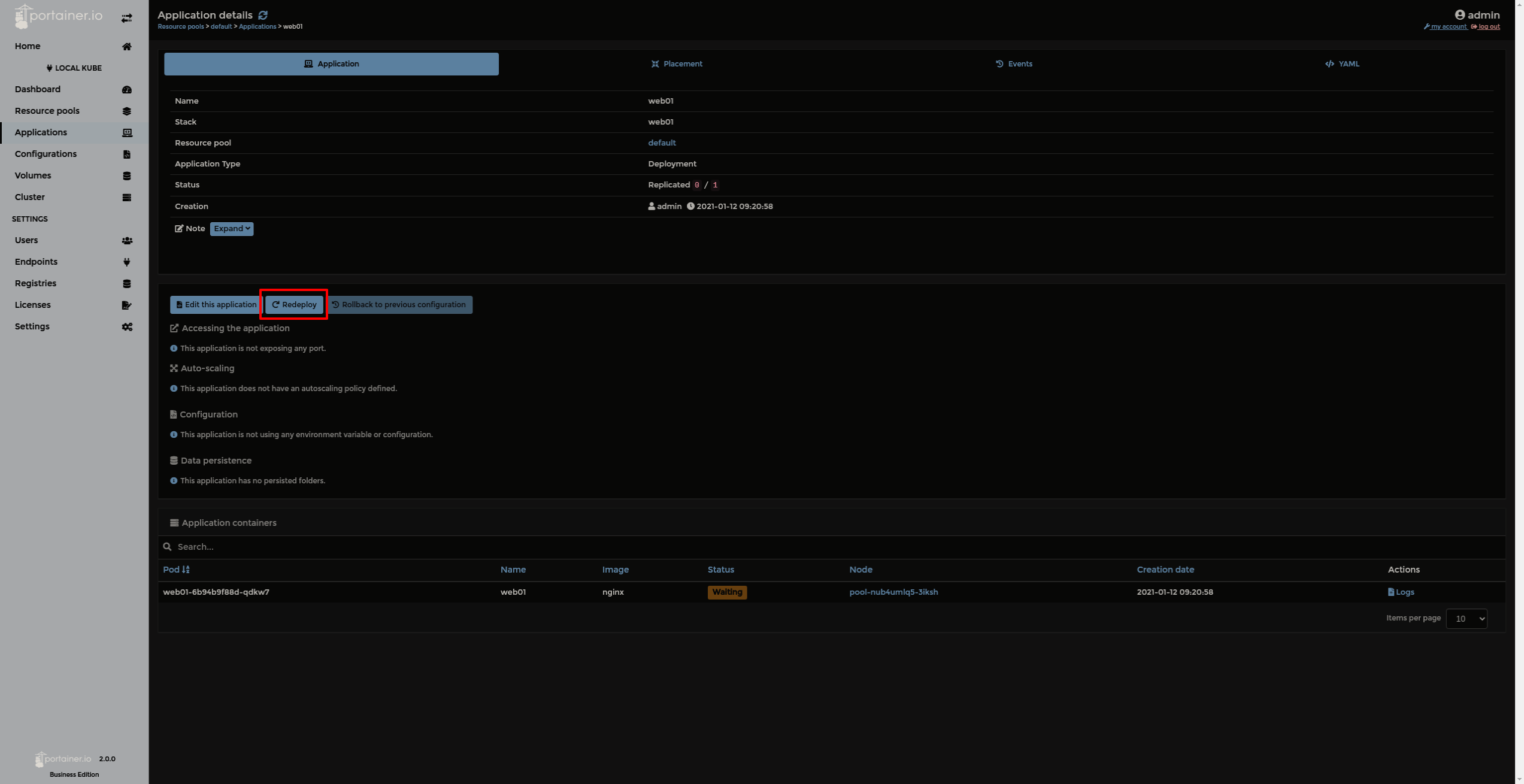Add The Ability To Re Deploy An An Application Marked As External · Issue 4646 · Portainer
