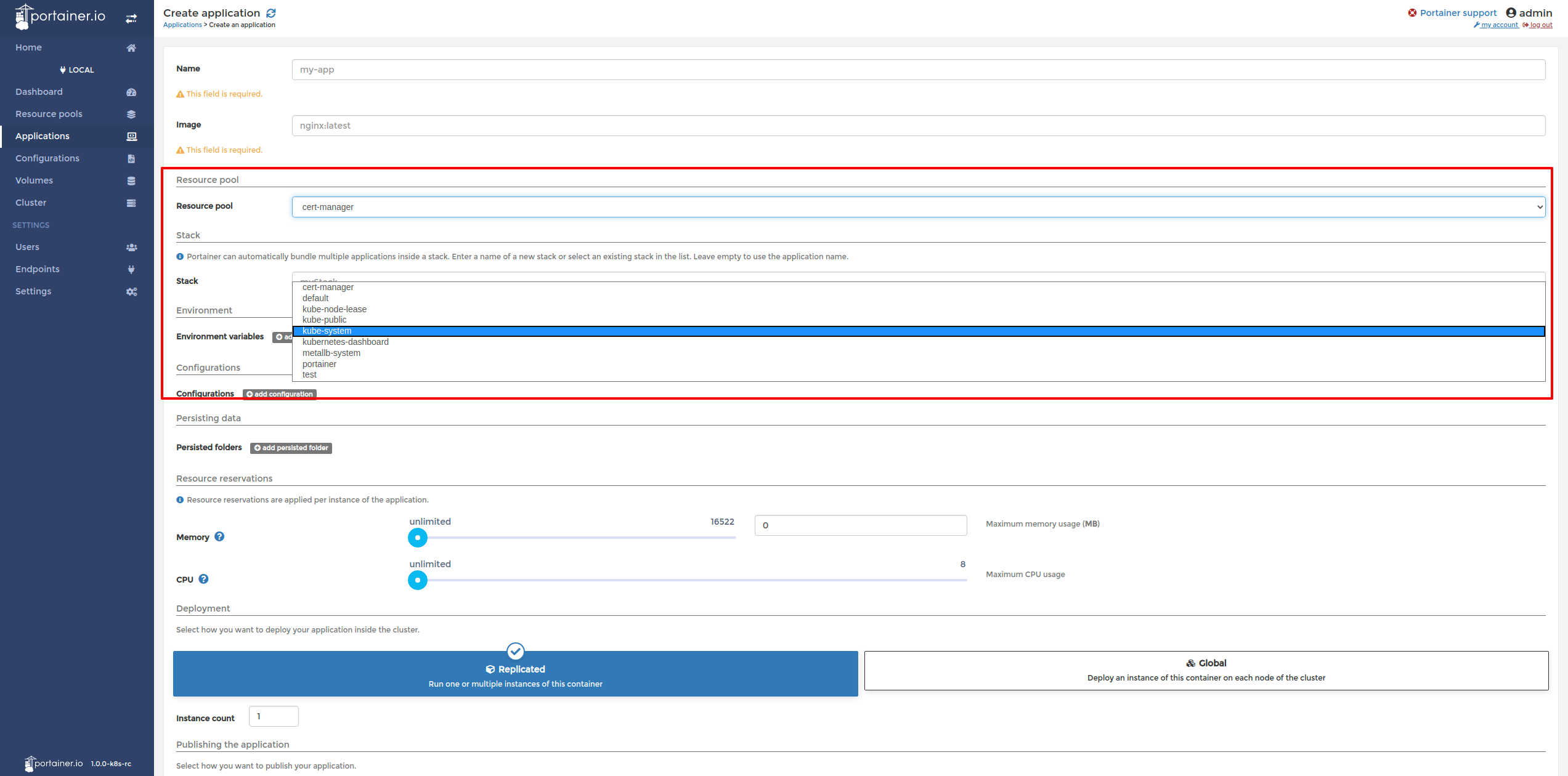 Prevent deployment/edition of resources inside a system namespace · Issue #4000 · portainer ...