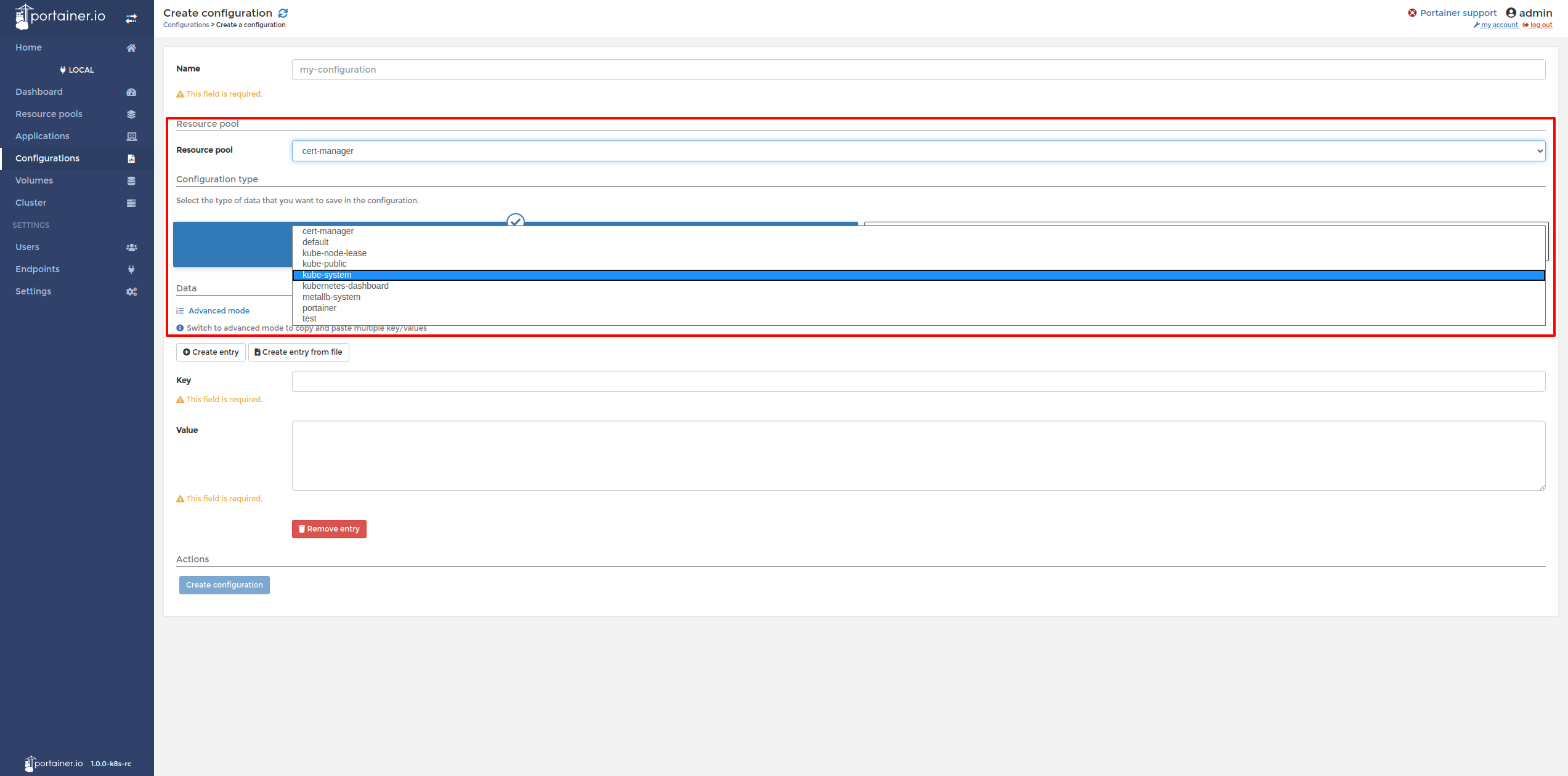 Prevent deployment/edition of resources inside a system namespace · Issue #4000 · portainer ...