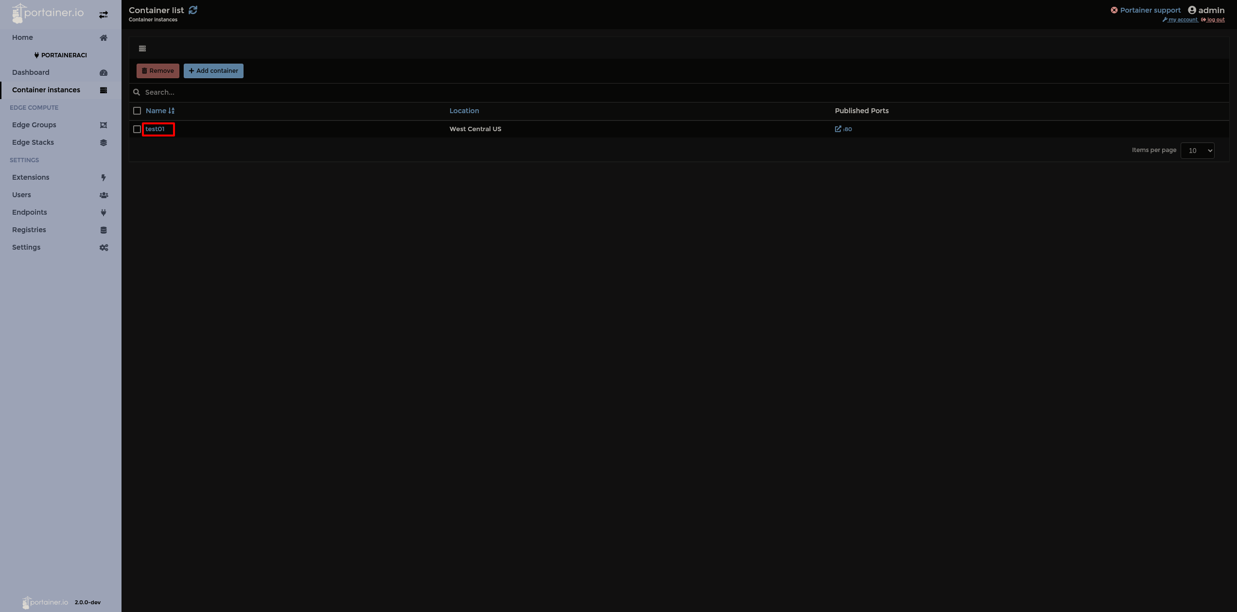 Provide a simple ACI container instance details view · Issue #3960 ...
