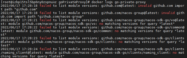 问题：failed to list module versions · Issue #143 · goproxy/goproxy.cn · GitHub
