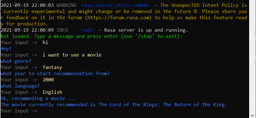 GitHub - Sama-Ayman-Mokhtar/RASA-NLU-MovieBot: A Rasa NLU bot that fetches a movie ...