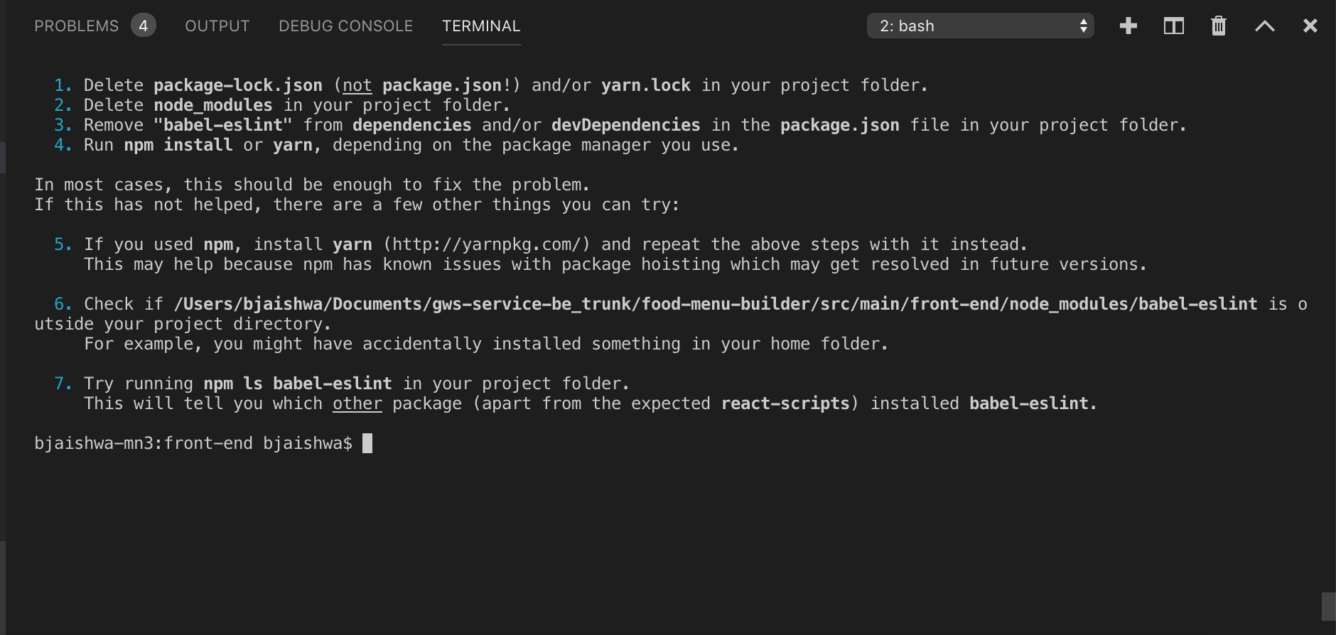 Issue in integrated terminal · Issue #73776 · microsoft/vscode · GitHub