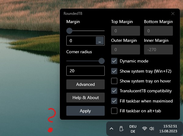 Dynamic Mode Problem with additional Taskbar Window · Issue #316 · RoundedTB/RoundedTB · GitHub