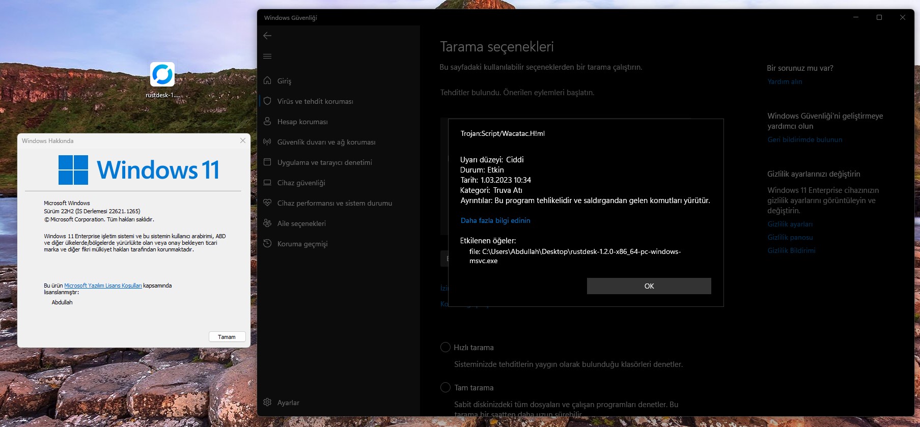 Rustdesk Nightly Version is perceived by Windows Defender as Trojan ...