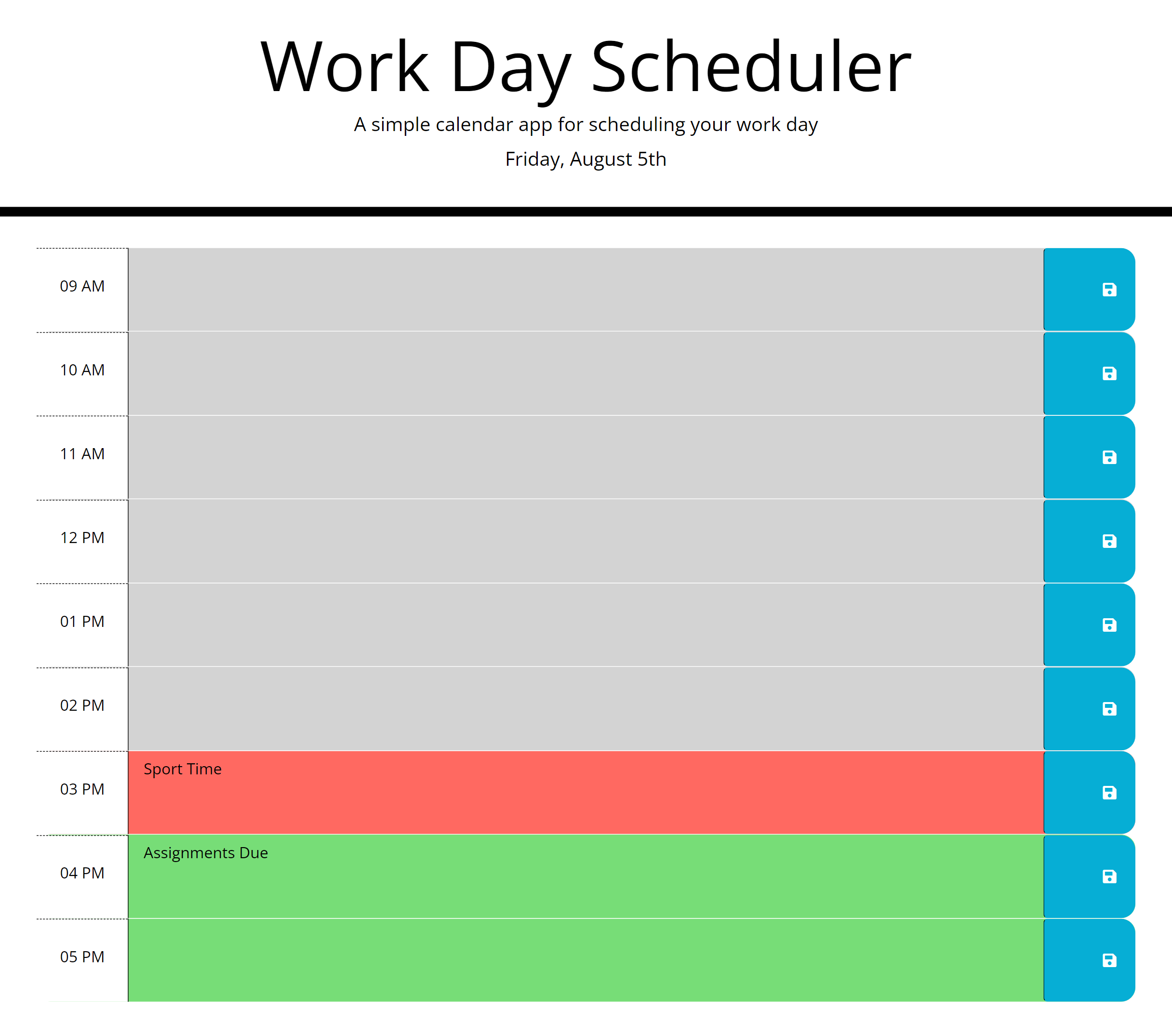 GitHub - VaishaliQA/WorkDayScheduler_Challenge: Calender application ...