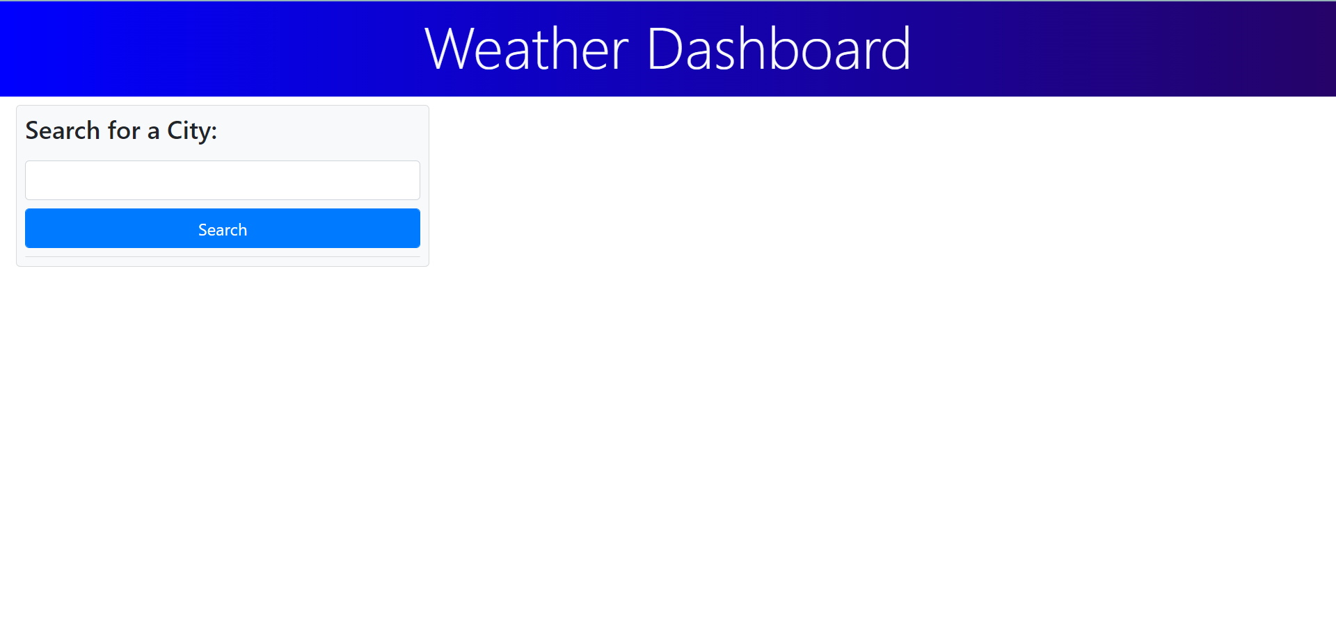 GitHub - VaishaliQA/Weather_Dashboard: Weather Dashboard Application
