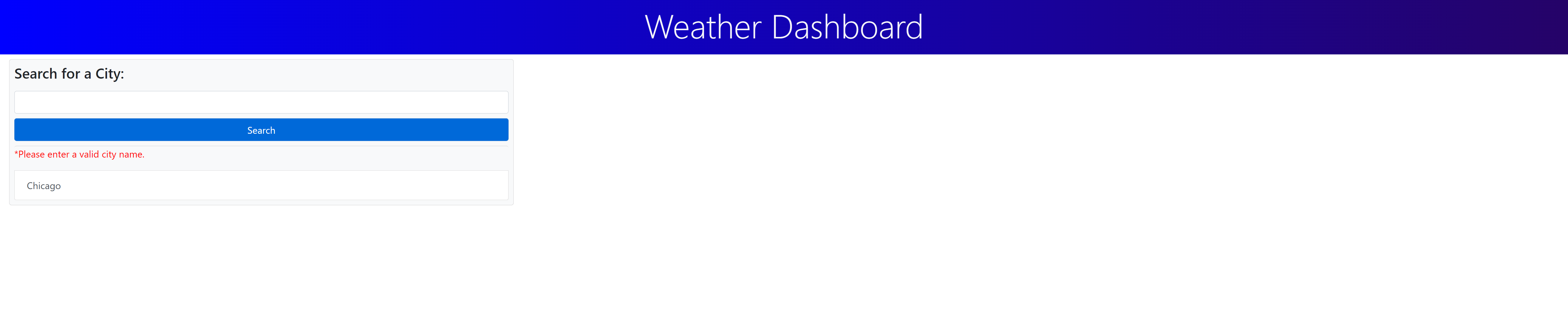 GitHub - VaishaliQA/Weather_Dashboard: Weather Dashboard Application