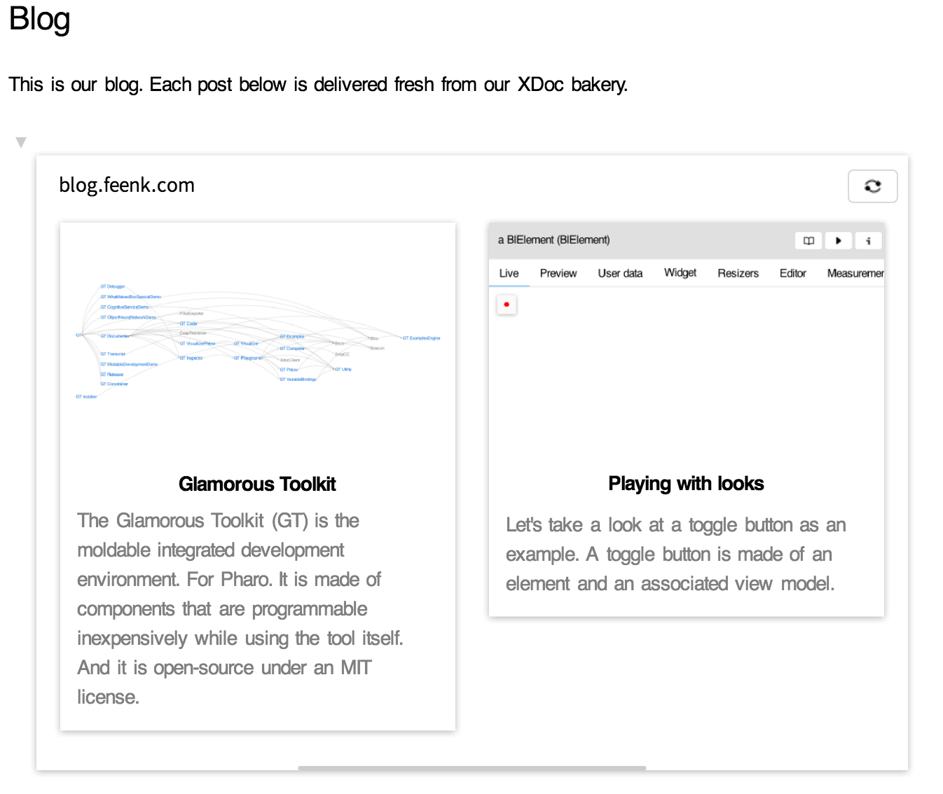Refine Blog widget in the glamorous tour · Issue #143 · feenkcom/gtoolkit · GitHub