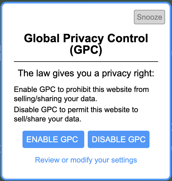Update the text used for the banner · Issue #158 · privacy-tech-lab/gpc-privacy-choice · GitHub