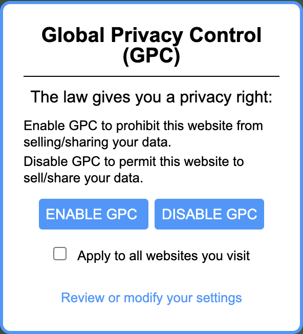Update the text used for the banner · Issue #158 · privacy-tech-lab/gpc-privacy-choice · GitHub
