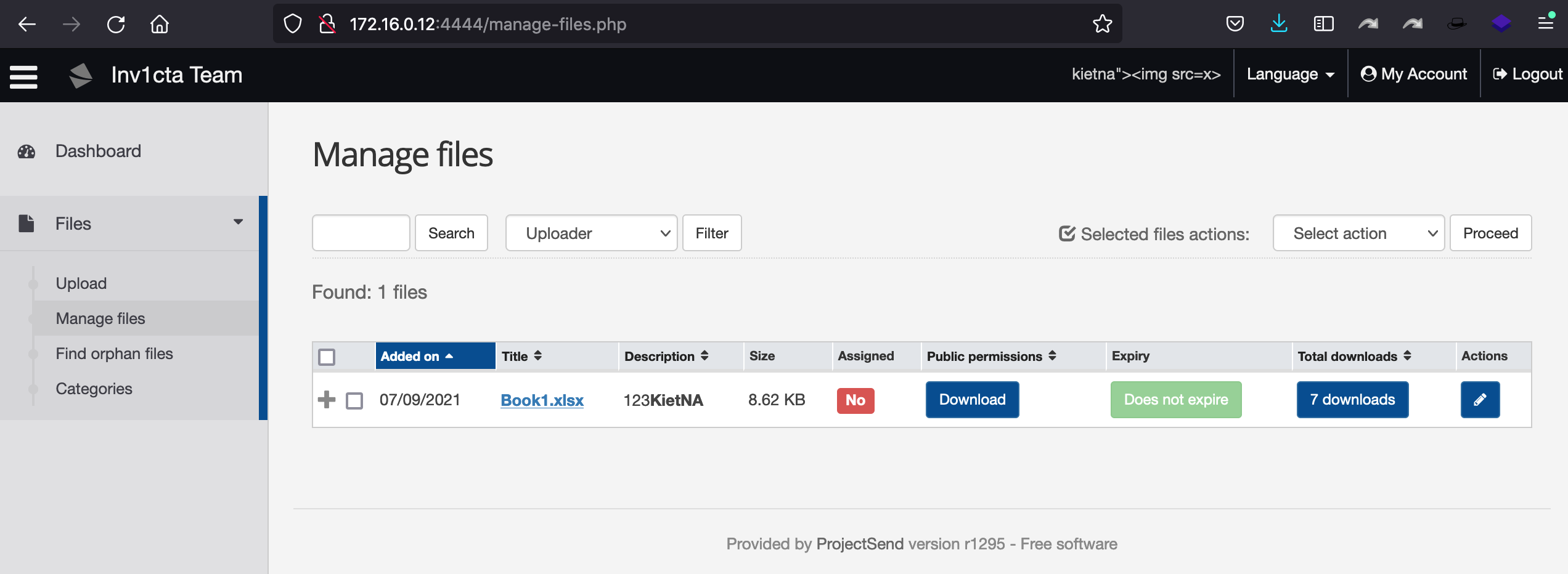 Insecure Direct Object Reference in Files function · Issue #992 · projectsend/projectsend · GitHub