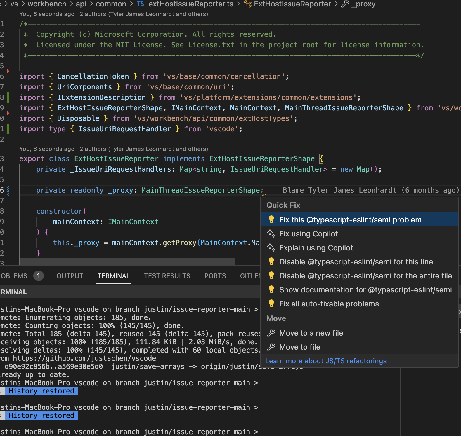 Copilot Quick Fix with specific actions · Issue #195305 · microsoft ...