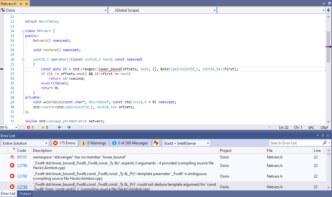Error When Compiling · Issue #2872 · danielkrupinski/Osiris · GitHub