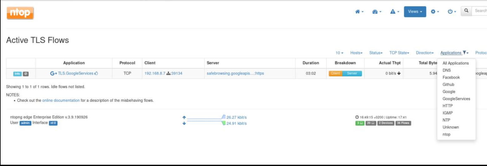 Applications menu is inconsistent · Issue #2892 · ntop/ntopng · GitHub