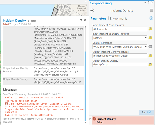 Issues with lyr files and output work spaces for Incident Analysis ...